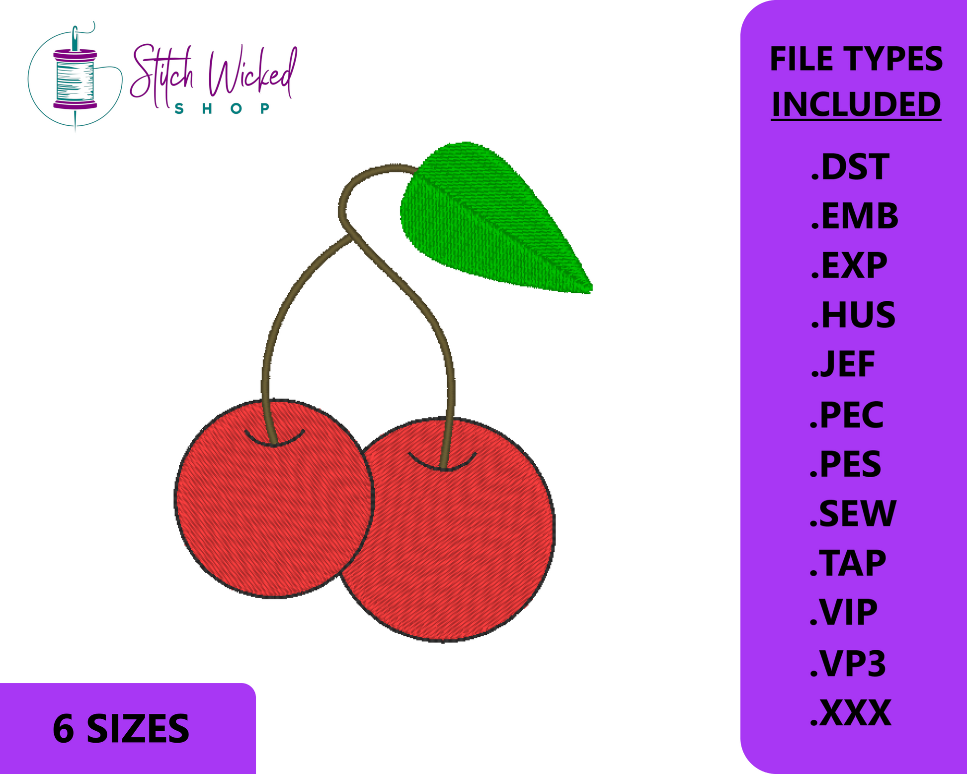 Cherry Machine Embroidery Design, Mini Cherry Embroidery Machine File ...