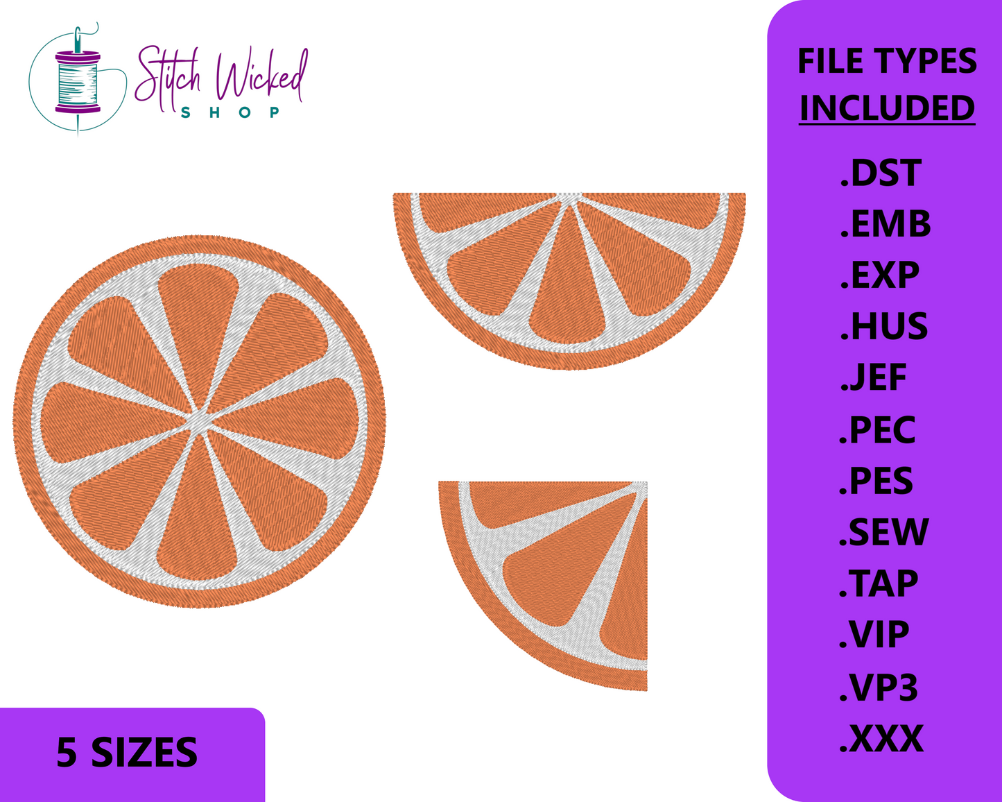 Citrus Slice Machine Embroidery Design Bundle, Orange Slice Embroidery ...