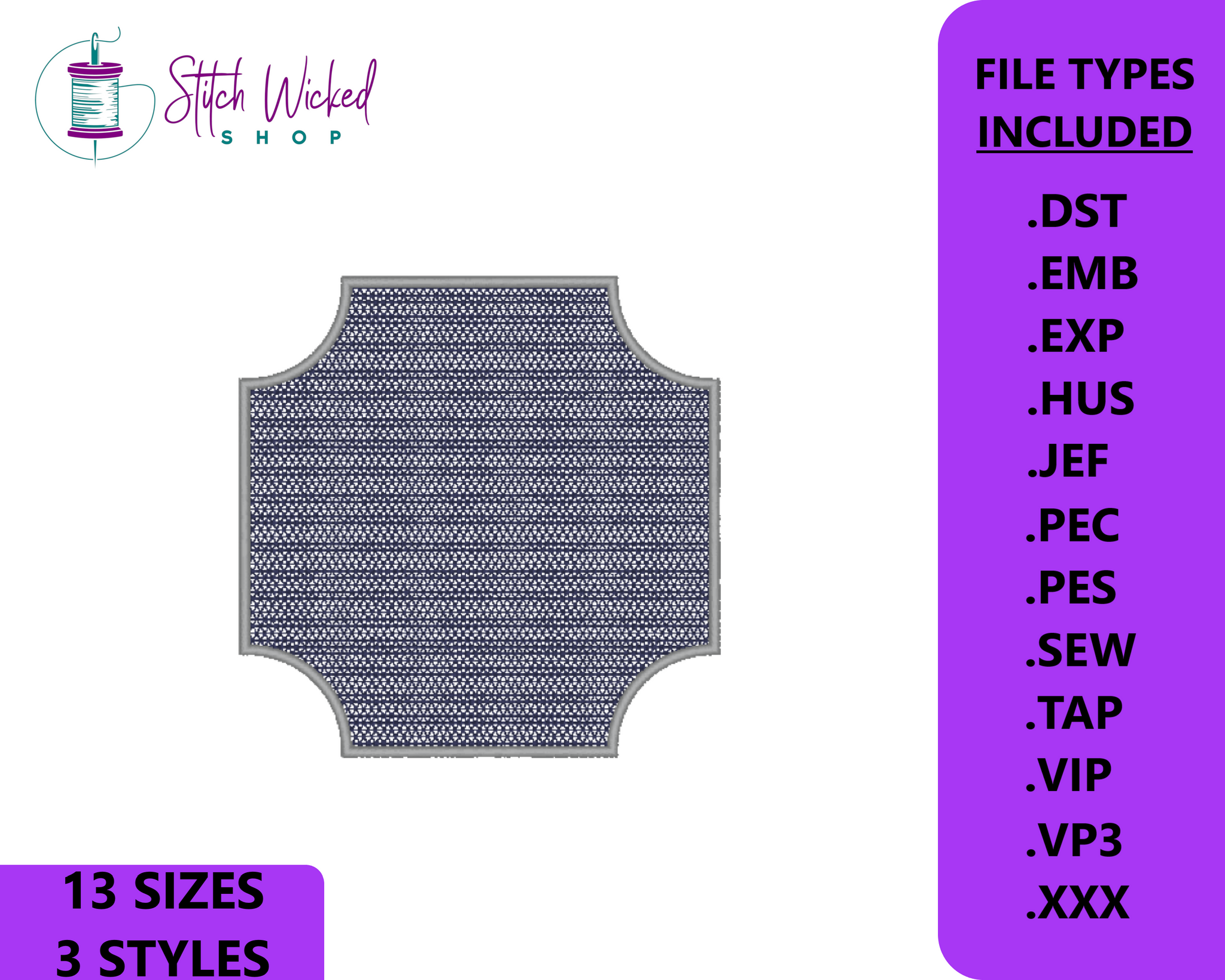 Knockdown Stitch Frame Machine Embroidery Design, Digital Download ...