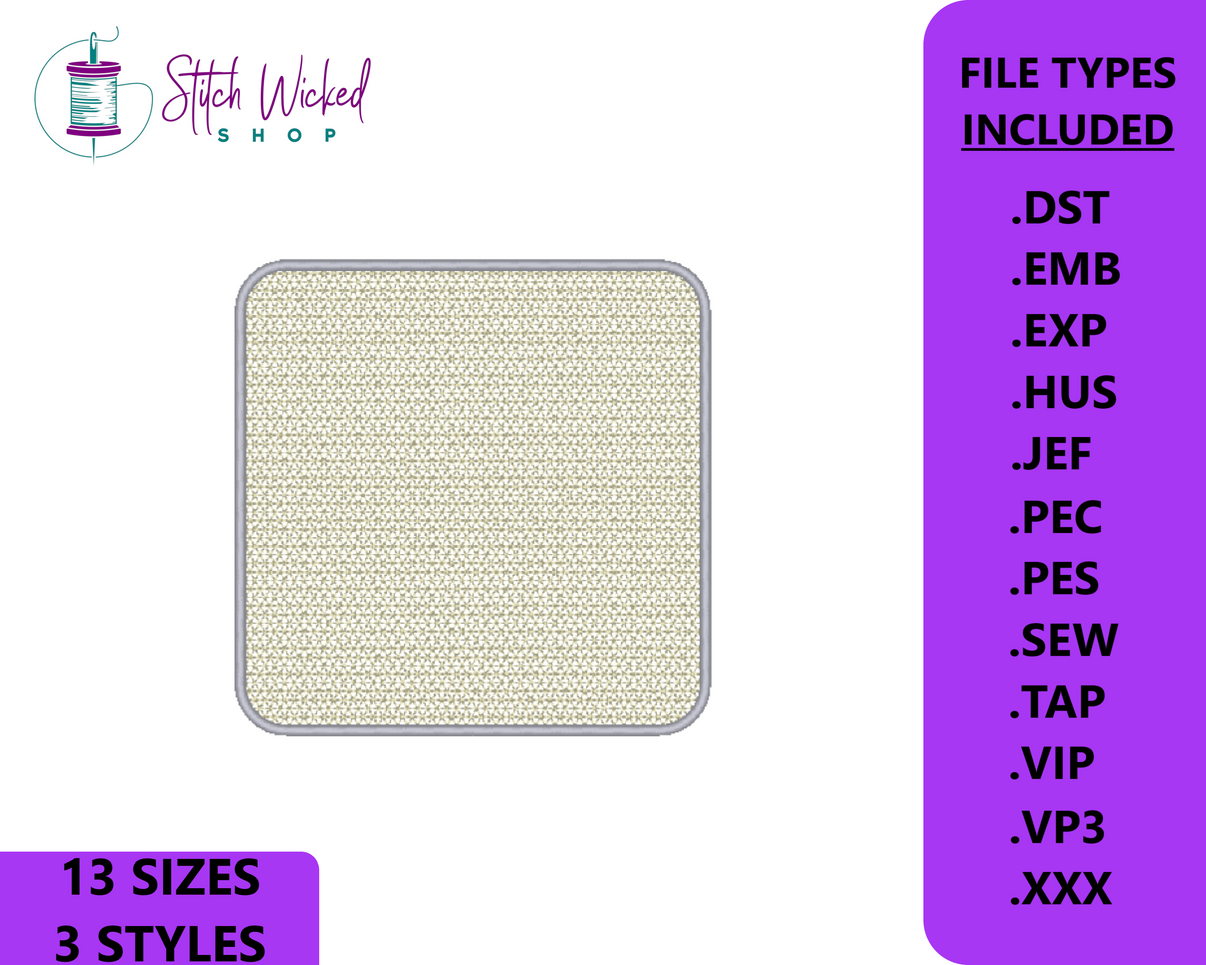 Knockdown Stitch Square Machine Embroidery Design, Digital Download ...